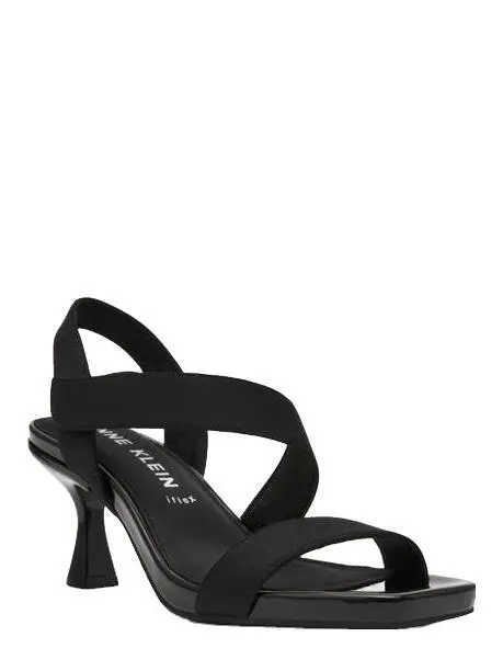 Anne Klein Justin Kitten Heel Sandal - Black Stretch