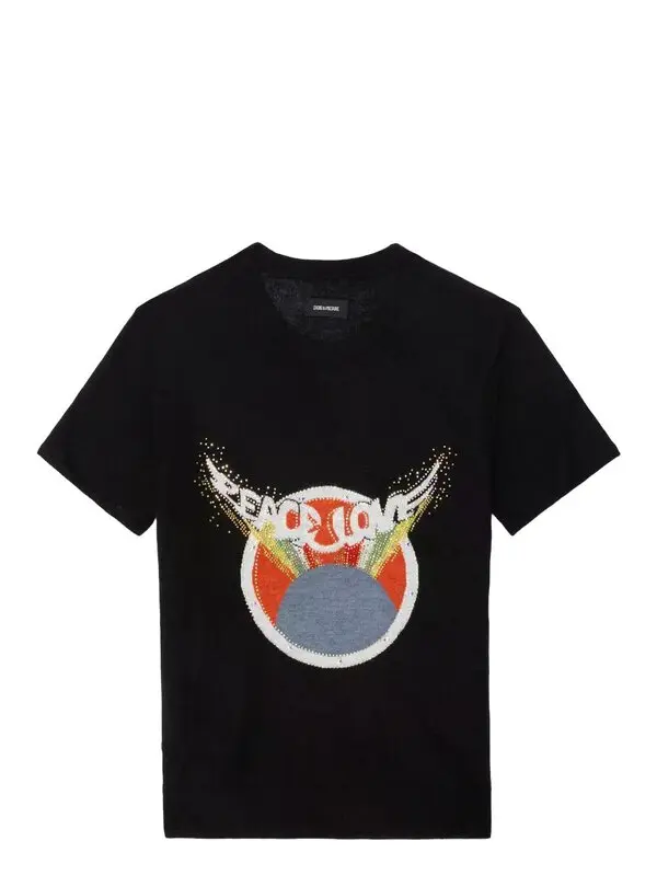 Zadig&Voltaire Embellished Graphic T-shirt - Black