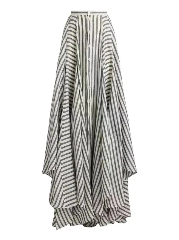 Ralph Lauren Striped A-line Skirt - White