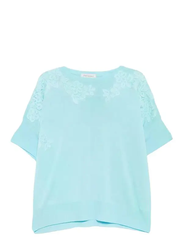 ERMANNO FIRENZE Floral Lace Top - Black