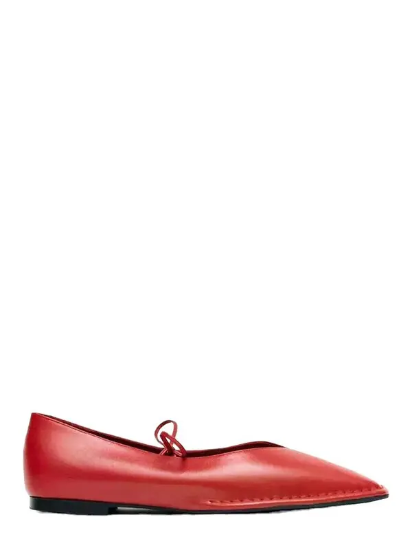 ALOHAS Sway Tie Square-toe Ballet Flats - Red
