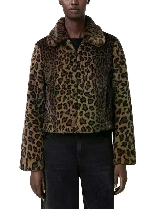 ALLSAINTS Saye Leopard-print Jacket - Brown