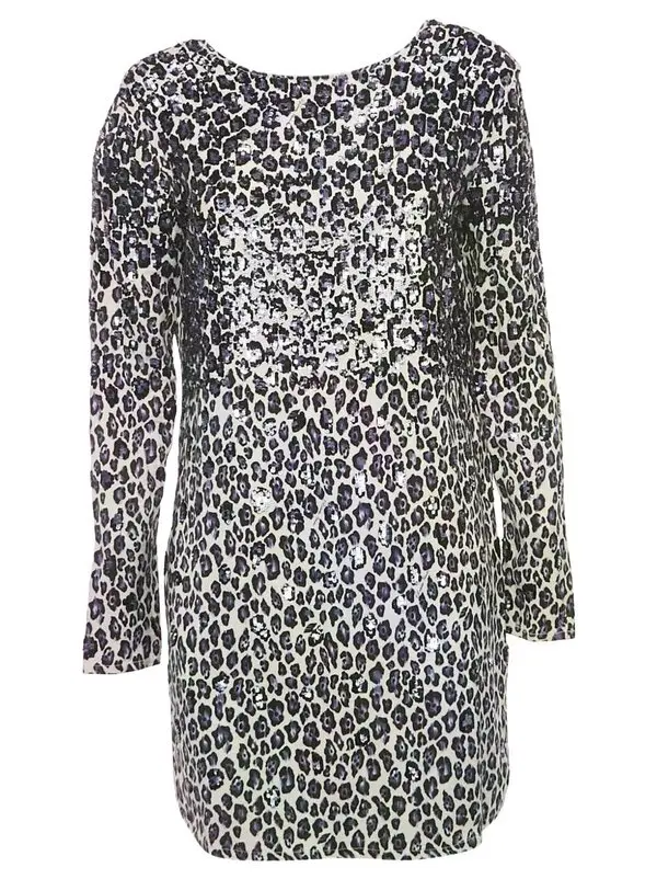Elisabetta Franchi Sequin Leopard-print Mini Dress - Neutrals