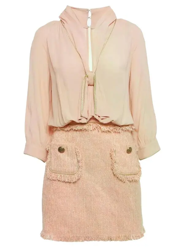 Elisabetta Franchi Tweed Midi Dress - Pink