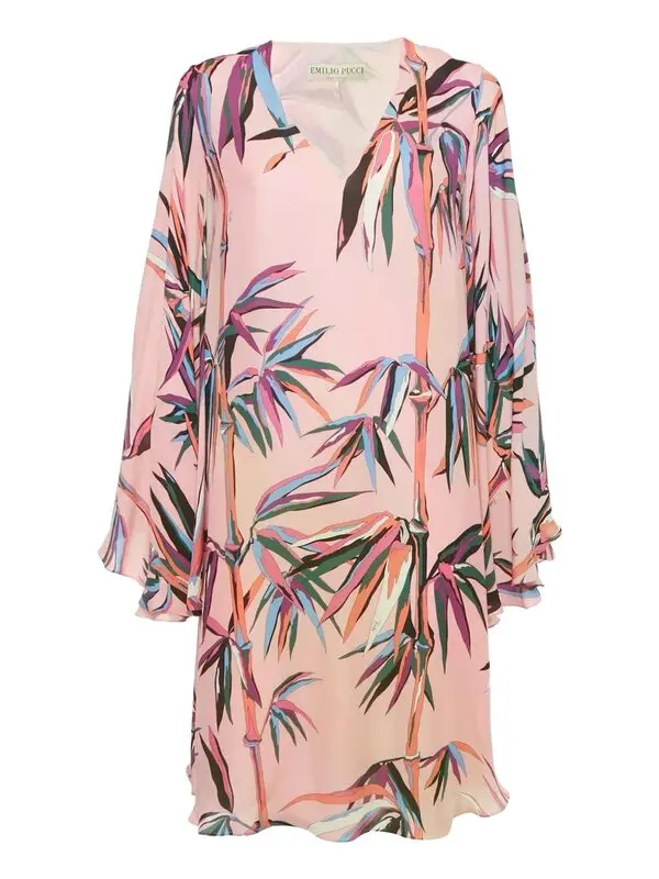 Emilio Pucci Birds-print Silk Kaftan - Pink
