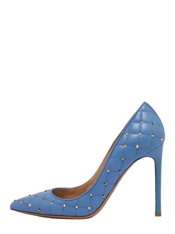 Valentino Garavani Rockstud Spike Quilted Leather Pumps - Blue