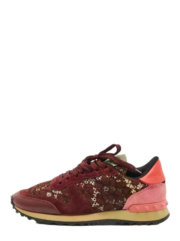 Valentino Garavani Rockrunner Lace Panelled Sneakers - Red