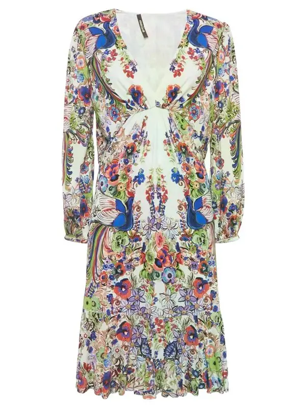Roberto Cavalli Floral Mini Dress - White
