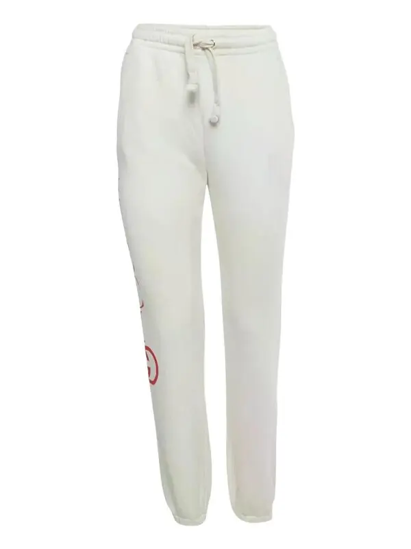Gucci Logo Print Cotton Trousers - White