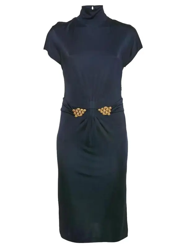 Roberto Cavalli Broach Jersey Dress - Blue