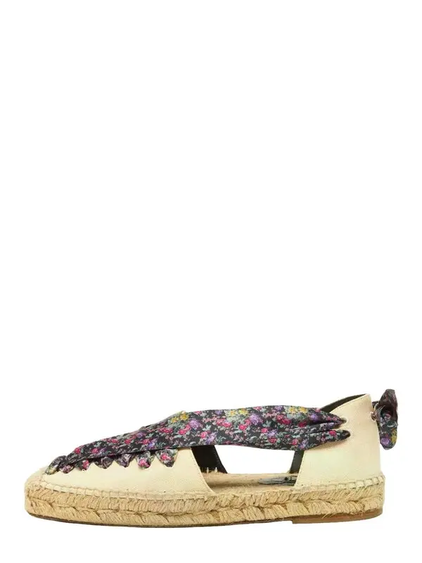 Balenciaga Floral Print Canvas Espadrille Flats - Neutrals