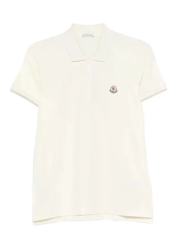 Moncler Logo-patch Short-sleeve Polo Shirt - Neutrals