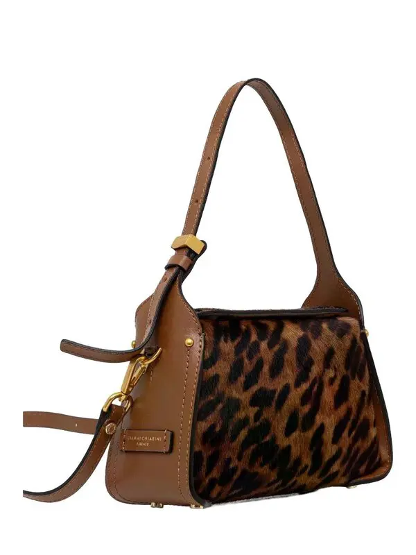 GIANNI CHIARINI Leopard Print Shoulder Bag - Brown