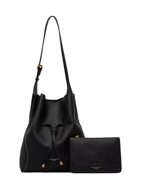 GIANNI CHIARINI Drawstring Leather Tote - Black