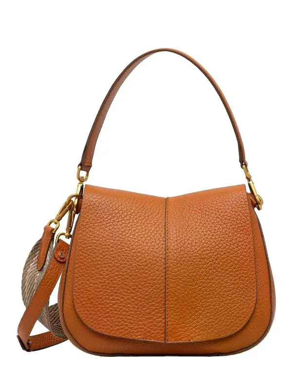 GIANNI CHIARINI Helena Round Flap Satchel - Brown