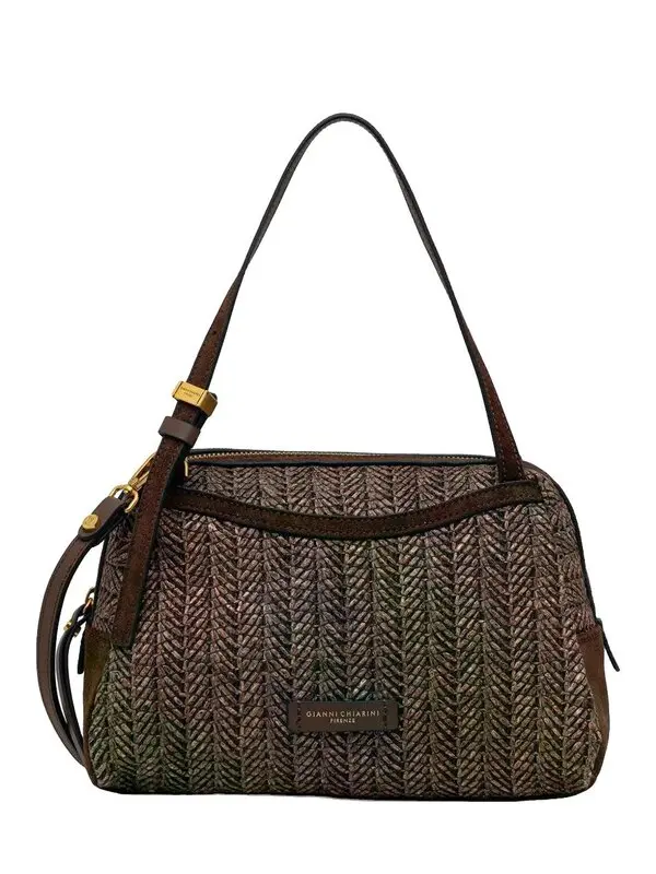 GIANNI CHIARINI Alifa Herringbone Textured Cross Body Bag - Brown