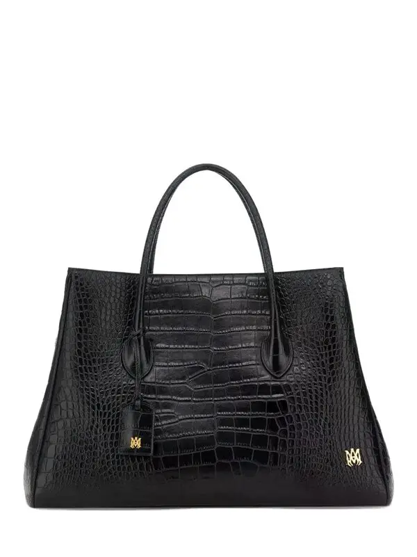 Amiri Croc-embossed Leather Tote Bag - Black
