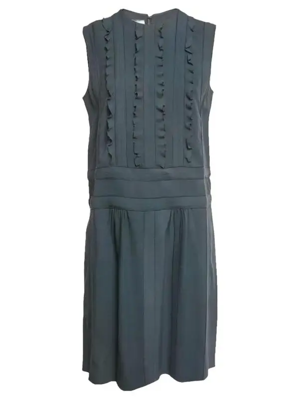 Prada Ruffle-detail Dress - Grey