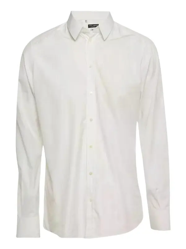 Dolce & Gabbana Long-sleeved Cotton Shirt - White