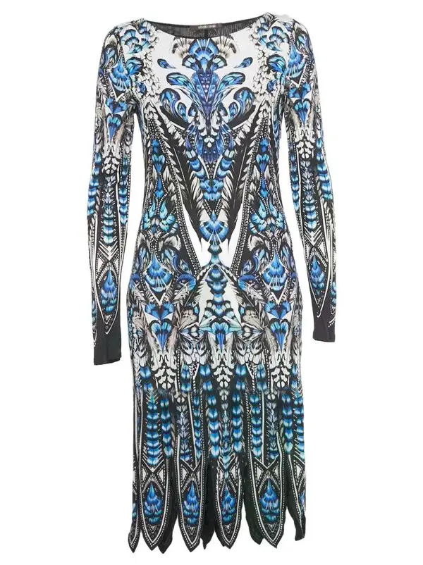 Roberto Cavalli Vintage Printed Jersey Midi Dress - Blue