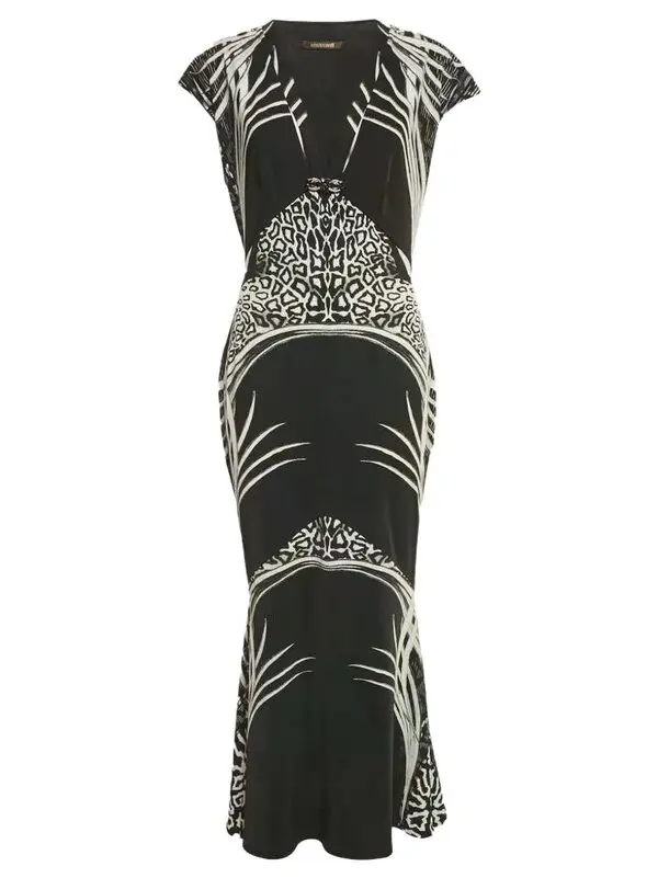 Roberto Cavalli Printed Maxi Dress - Black