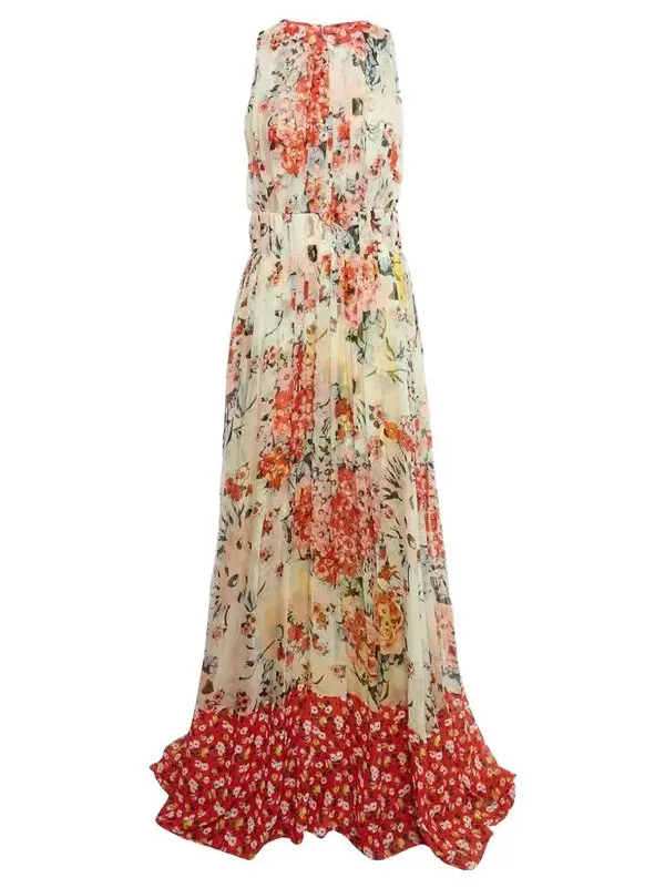 Carolina Herrera Floral-print Silk Maxi Dress - Neutrals