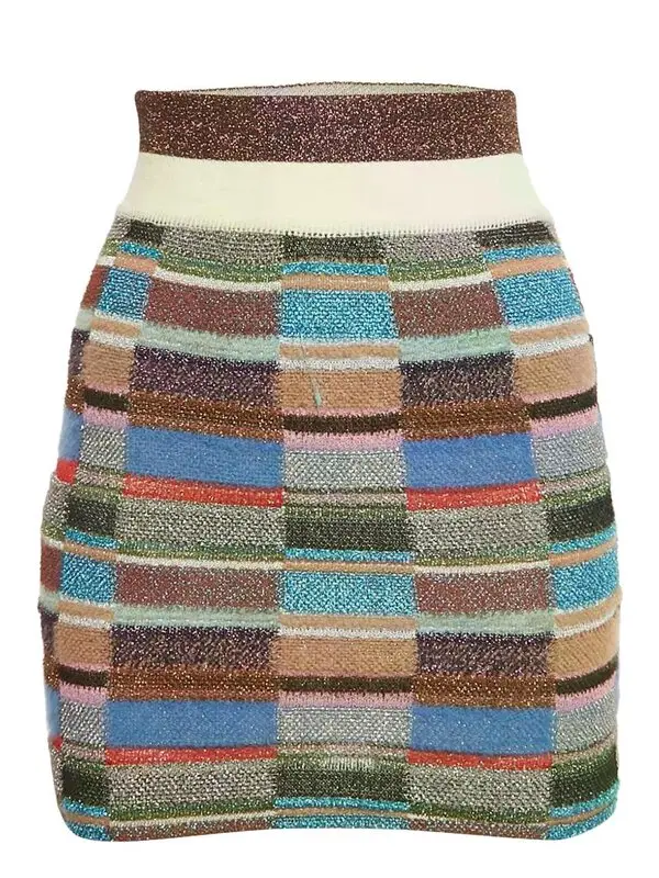 Missoni Knit Lurex Mini Skirt - Brown