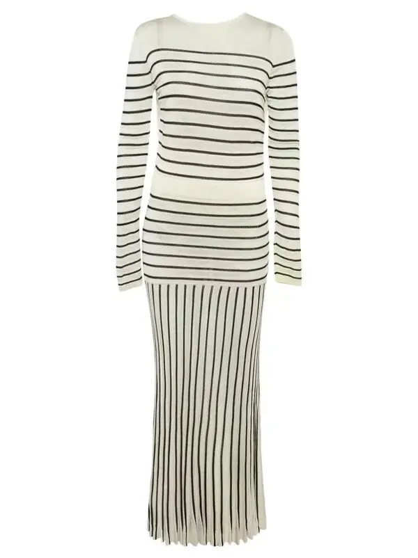 Elisabetta Franchi Striped Maxi Dress - Neutrals