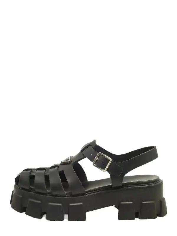 Prada Monolith Platform Sandals - Black