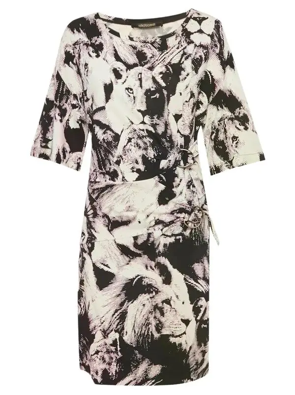 Roberto Cavalli Printed Midi Dress - White