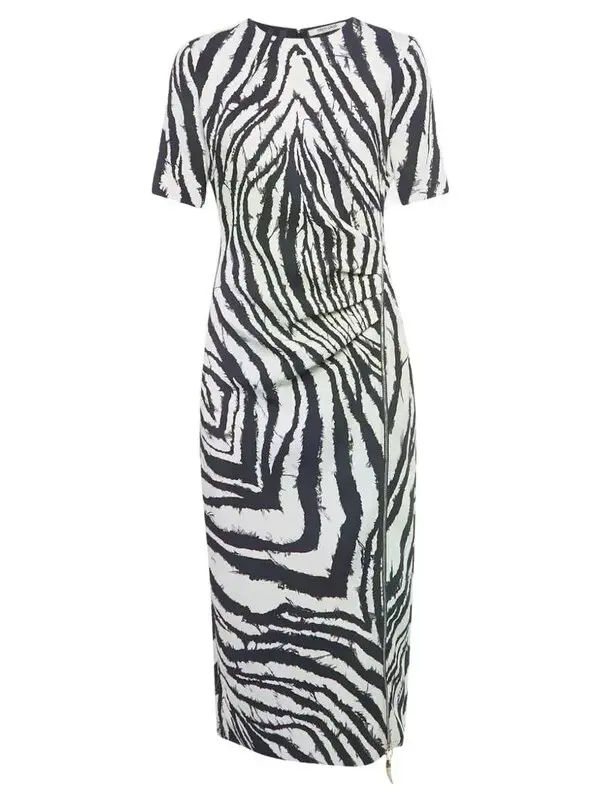 Roberto Cavalli Printed Midi Dress - White