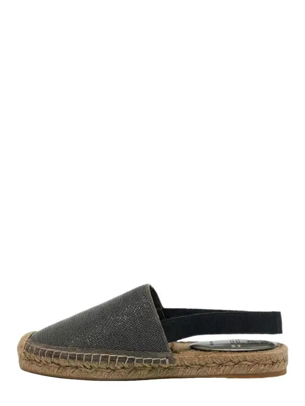 Brunello Cucinelli Suede Slingback Espadrilles - Grey