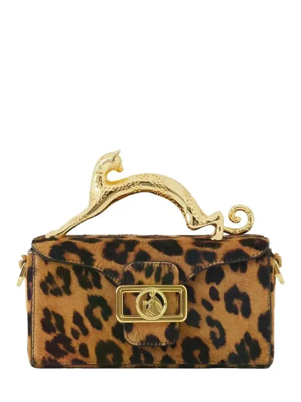 LANVIN Pencil Cat Leopard-pattern Bag - Brown