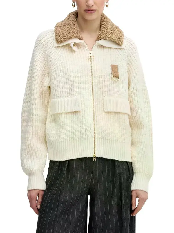 Barbour Zip Shearling Sweater - Neutrals