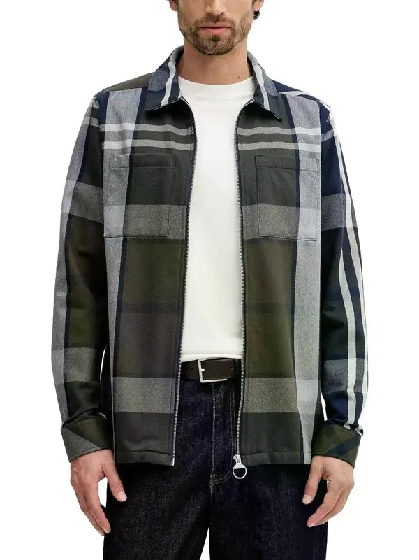 Barbour Lannich Plaid Zip Shirt - Green