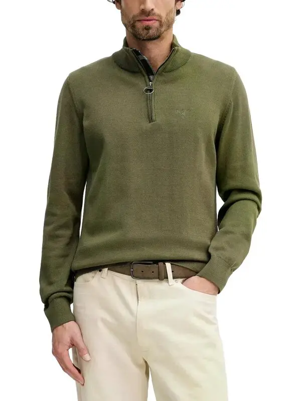 Barbour Zip Neck Sweater - Green