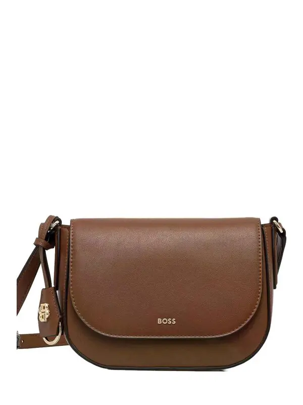 BOSS Numah Satchel With Logo Charm - Brown
