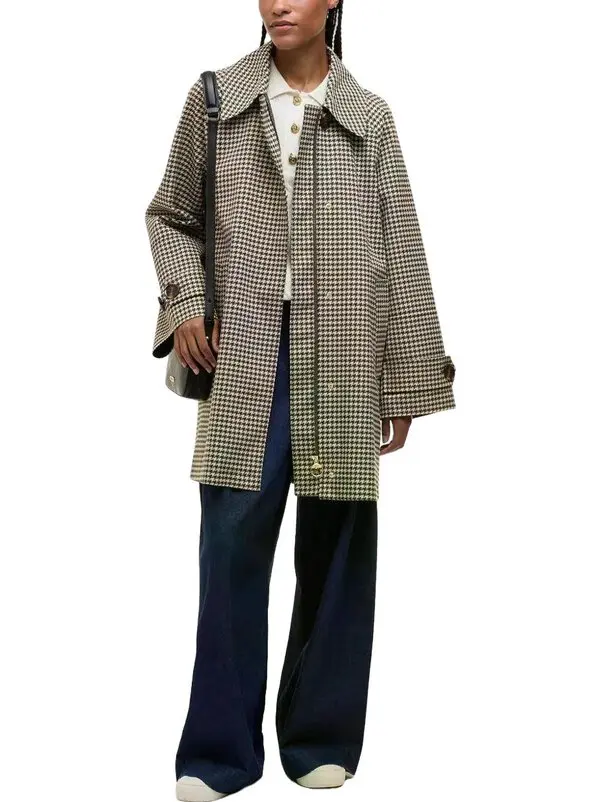 Barbour Kennedy Houndstooth Zip-up Coat - Neutrals