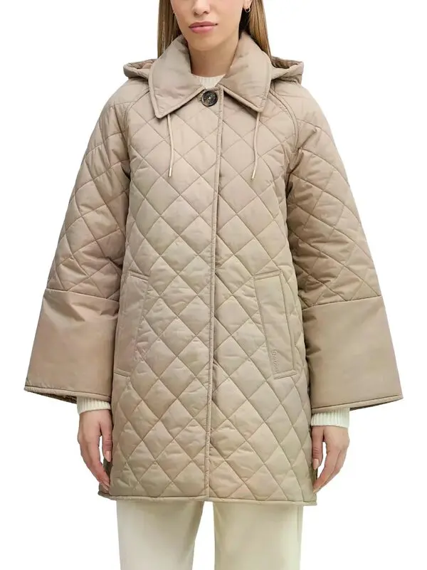 Barbour Cara Quilted Hooded Coat - Neutrals