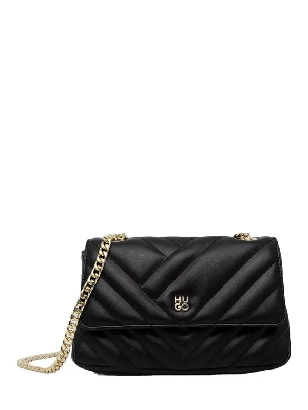 Hugo Chevron-quilted Crossbody Bag - Black