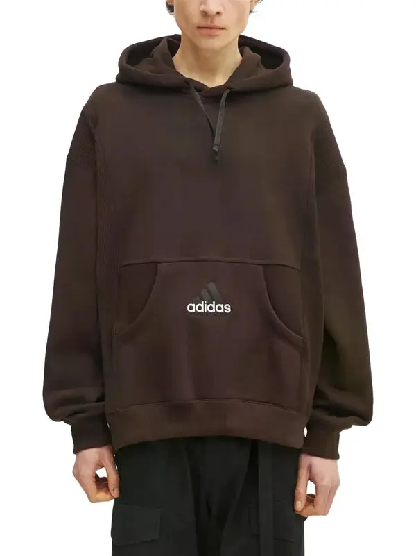 Adidas Logo Hooded Sweatshirt - Brown