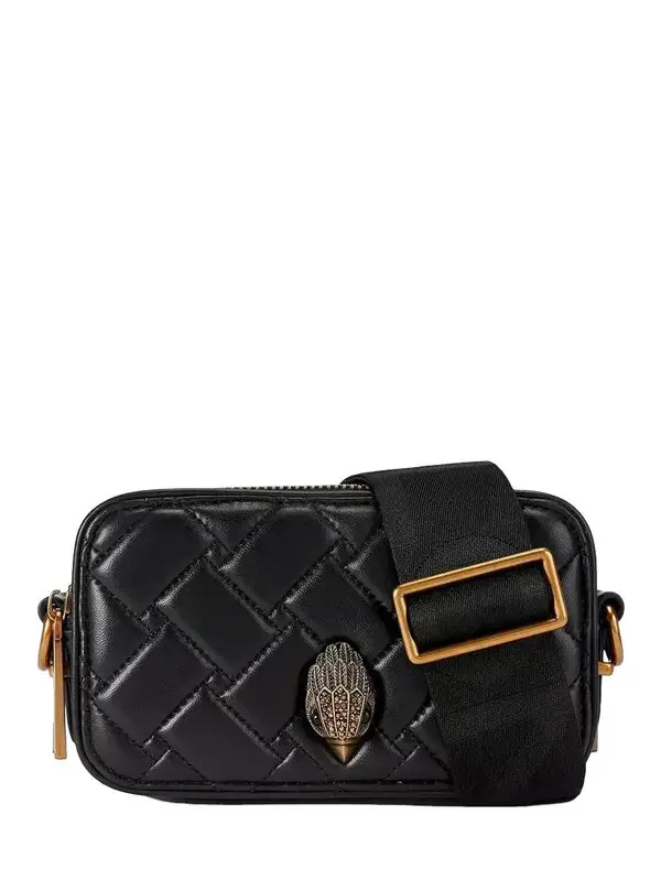Kurt Geiger Quilted Cross Body Bag With Applique - Black