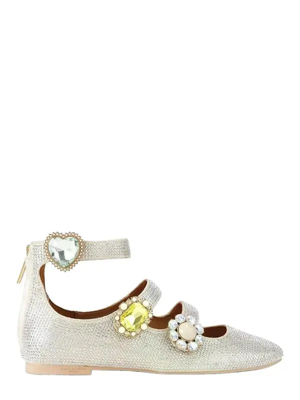 Kurt Geiger Embellished Strap Ballet Flats - Silver