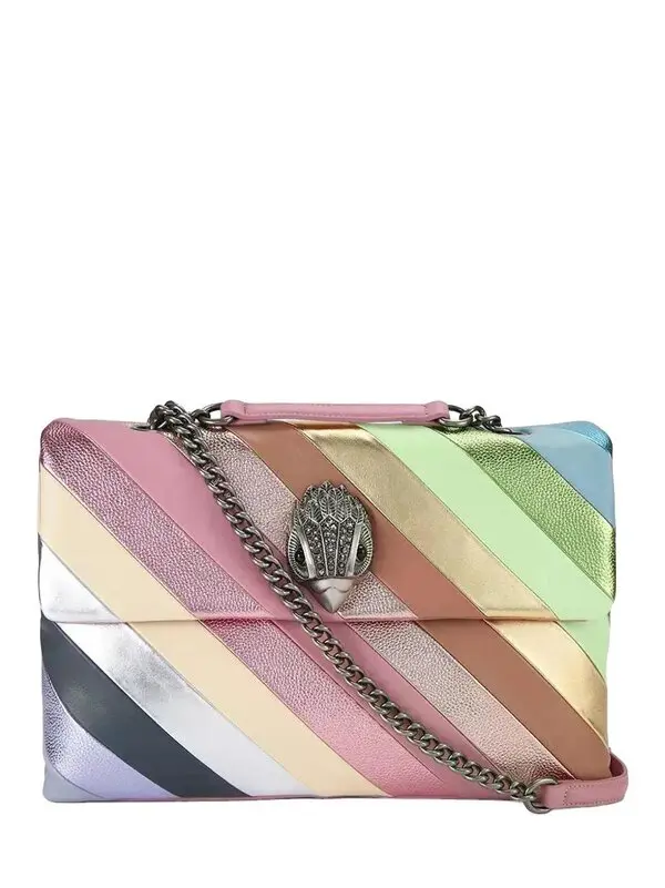 Kurt Geiger Stripes-embellished Shoulder Bag - Pink