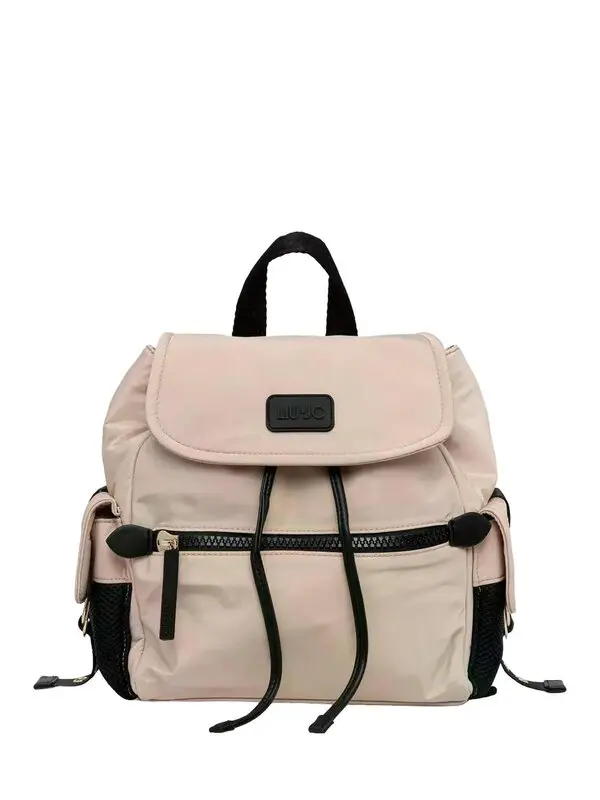Liu Jo Flap Top Drawstring Backpack - Neutrals