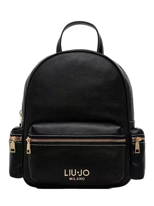 Liu Jo Topstitch Zip Backpack - Black