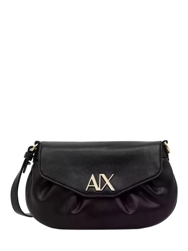 Armani Exchange Small Draped-effect Cross-body Bag - Black