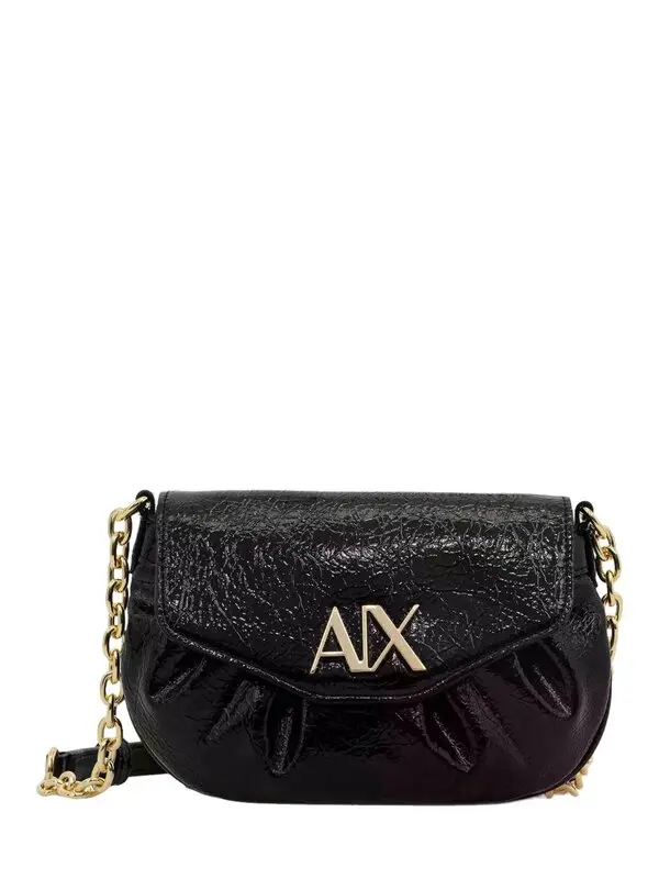 Armani Exchange Chain Logo Satchel - Black