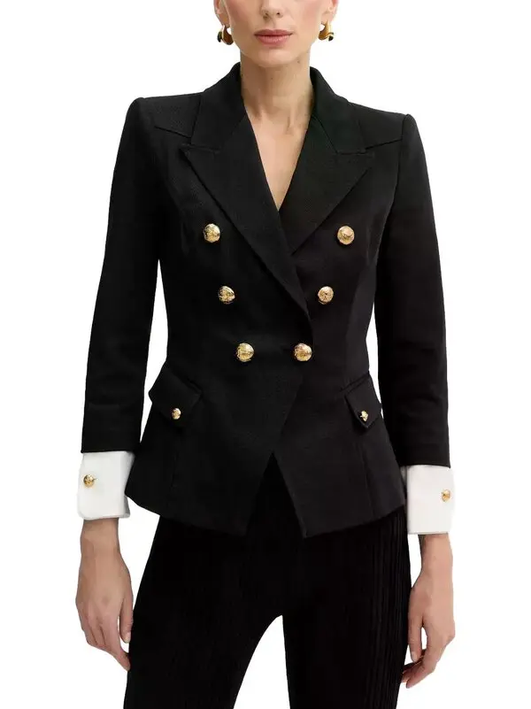Elisabetta Franchi Double-breasted Jacket With Embellished Buttons - Black