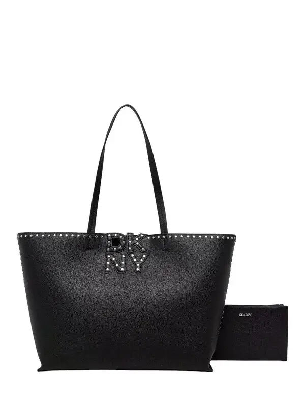 Dkny Studded-logo Tote Bag - Black